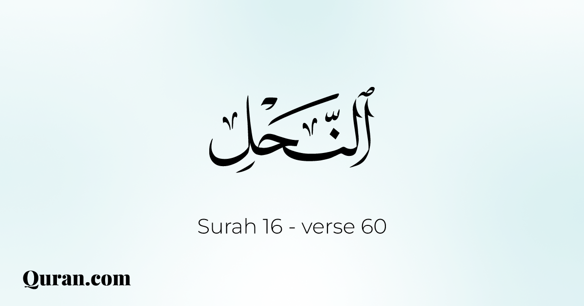 Surah An-Nahl Ayah 60 - Soma, Sikiliza, Tarjuma, Tafsir - Quran.com